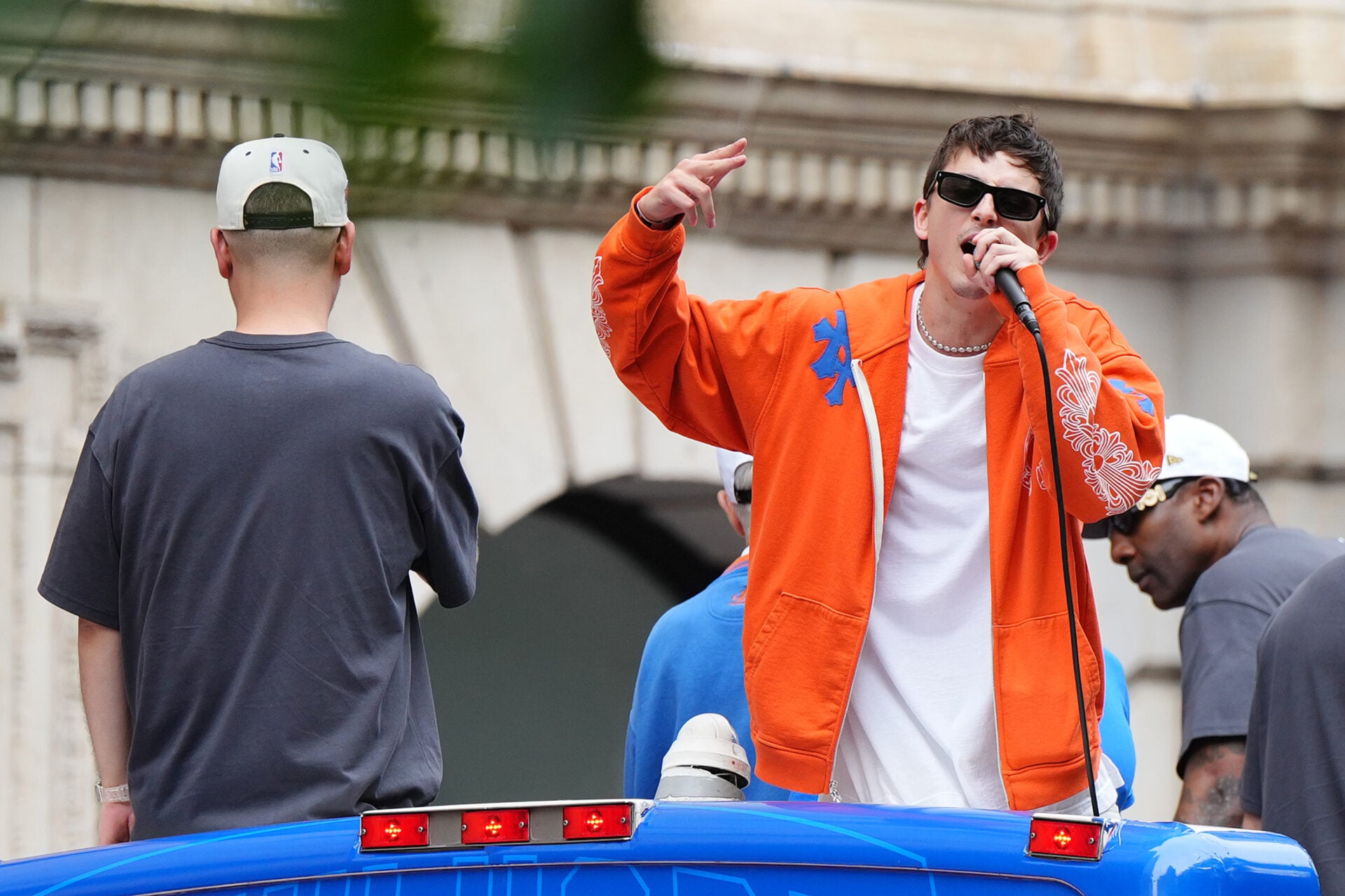Who Timothee Chalamet was with on Knicks championship parade float as ...
