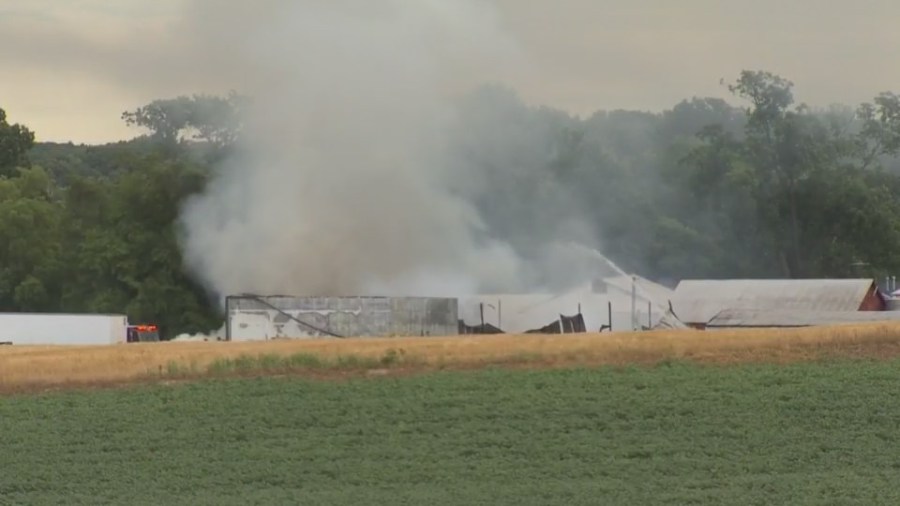 Barn fire reported at Vanderburgh County dairy farm