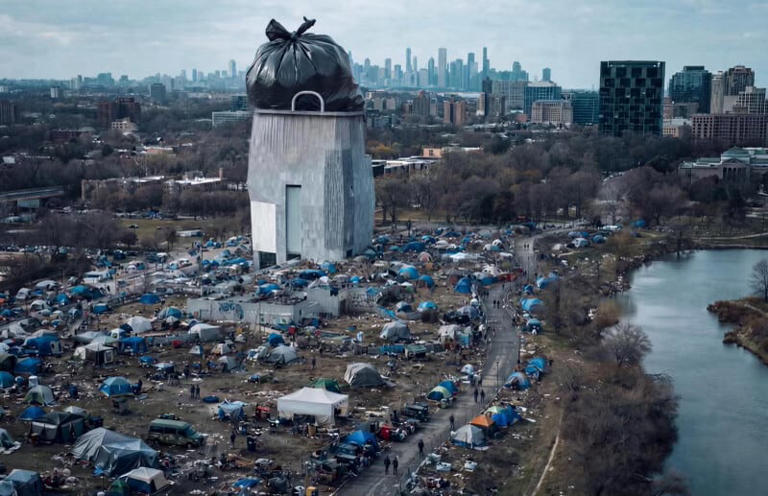 Trump mocks Obama Center as garbage dump