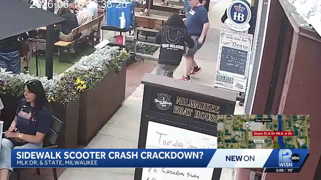Man arrested after scooter strikes pedestrian on MLK Drive sidewalk