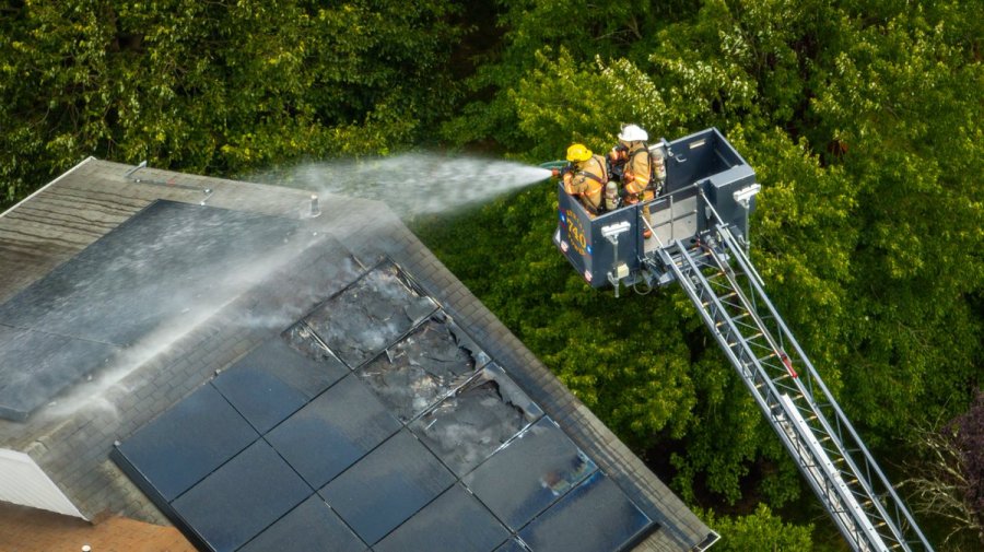 Solar panels spark roof fire in Montgomery County