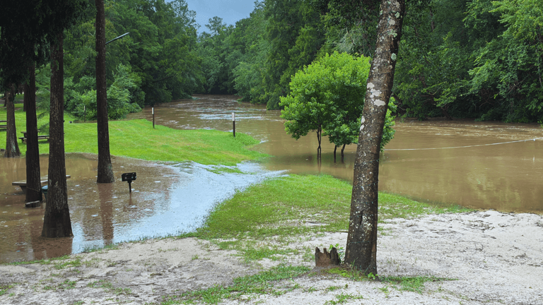 'Getting above ankles': Styx River flooding forces campers out of ...