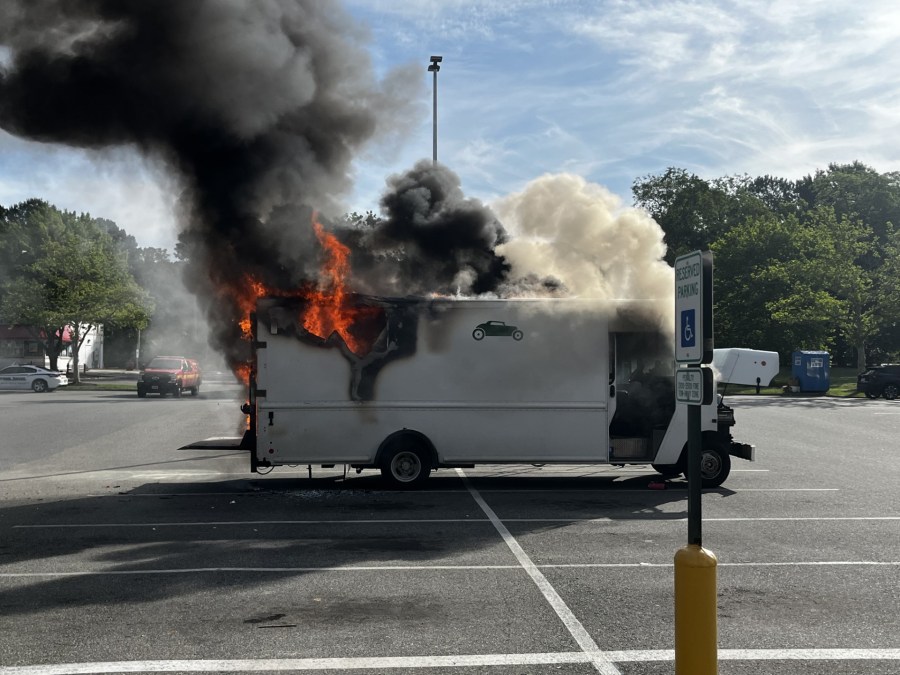 Williamsburg vendor losses work delivery truck to a fire