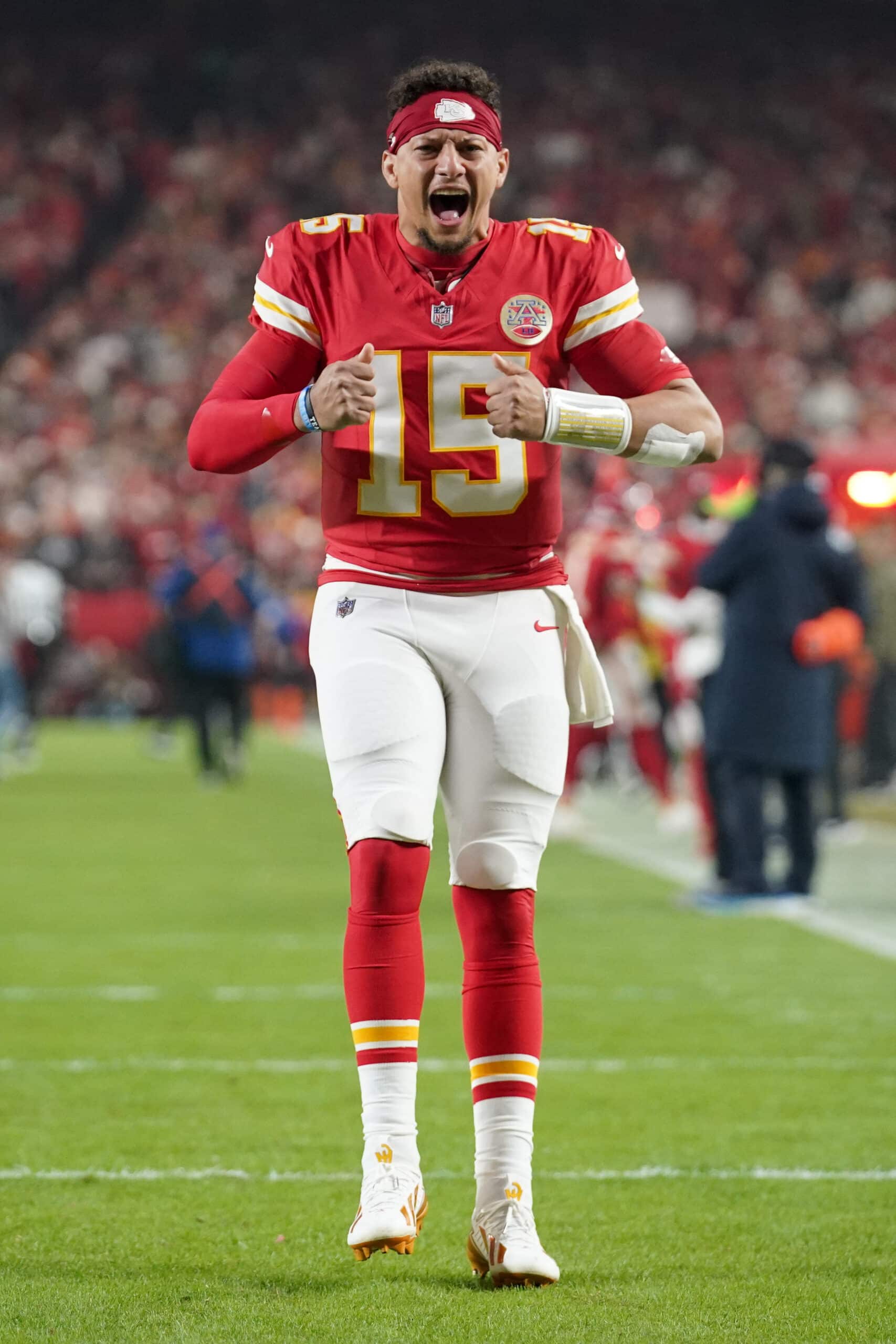 Kansas City Chiefs QB Patrick Mahomes makes appearance at World Cup game