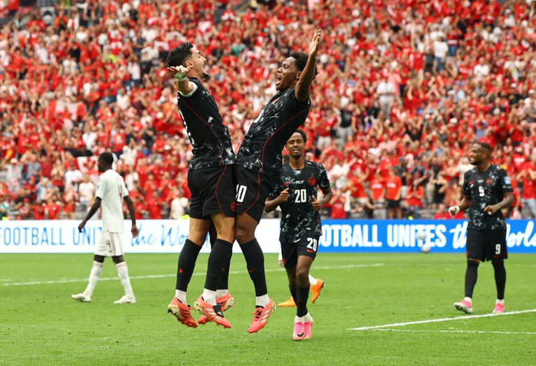 Soccer-David hat-trick as Canada crush nine-man Qatar 6-0 to earn first ...