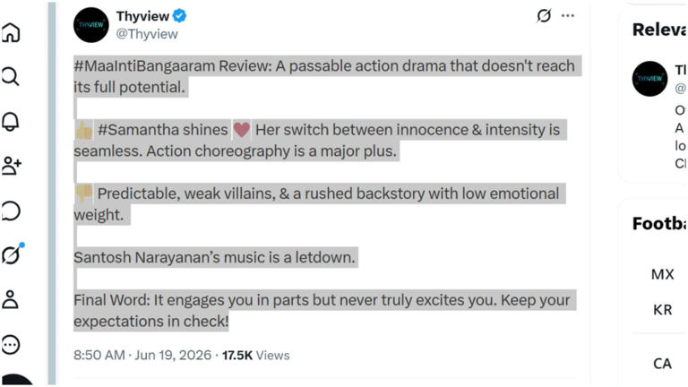 'Maa Inti Bangaram' Twitter review: Samantha Ruth Prabhu returns to big ...