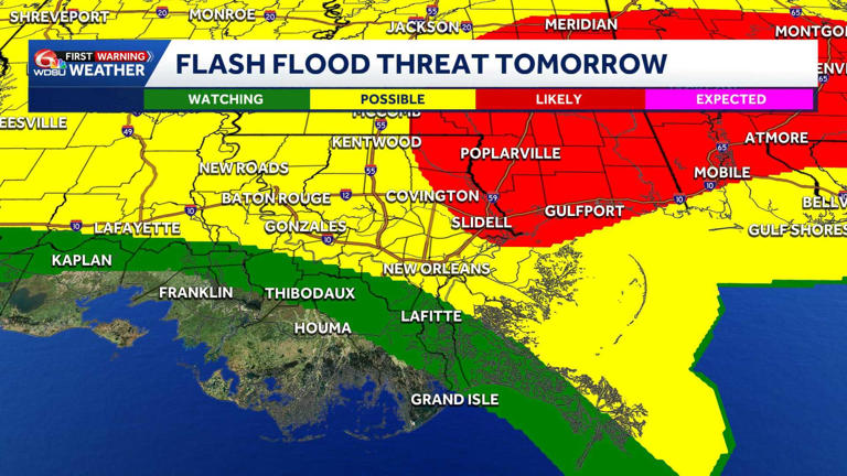 Alert day Friday: Flood risk upgraded in Louisiana and Mississippi