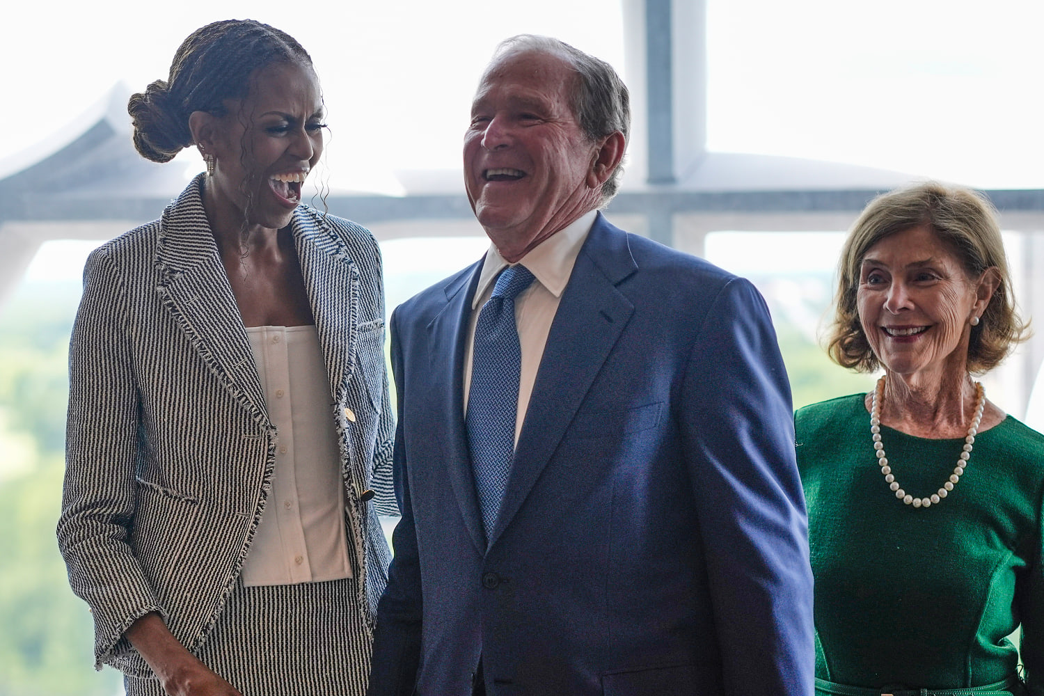George W Bush and Michelle Obama have sweet reunion, complete with a ...