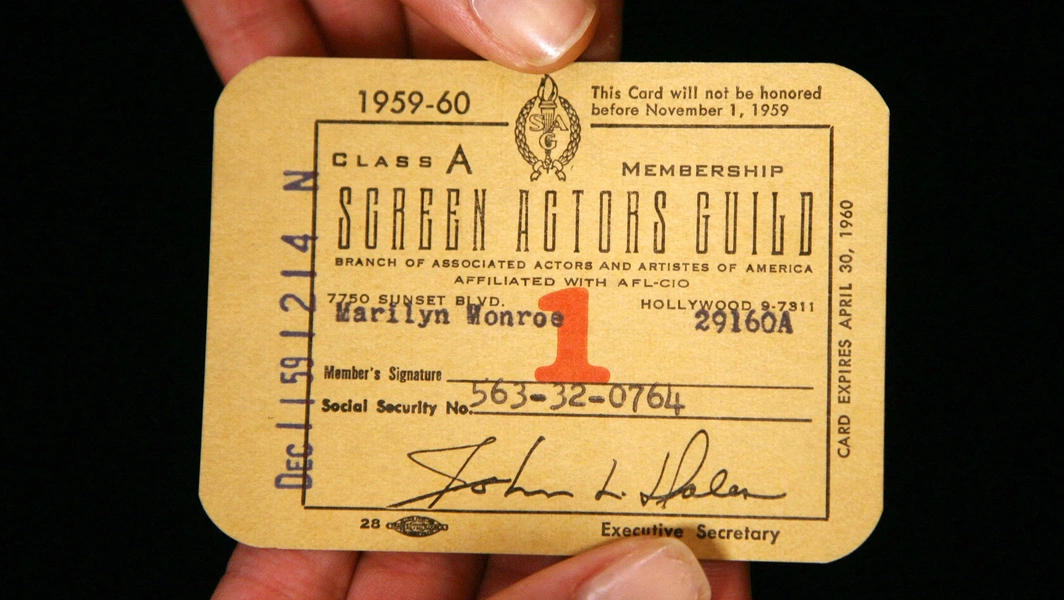 4 rare celebrity identification cards and licenses