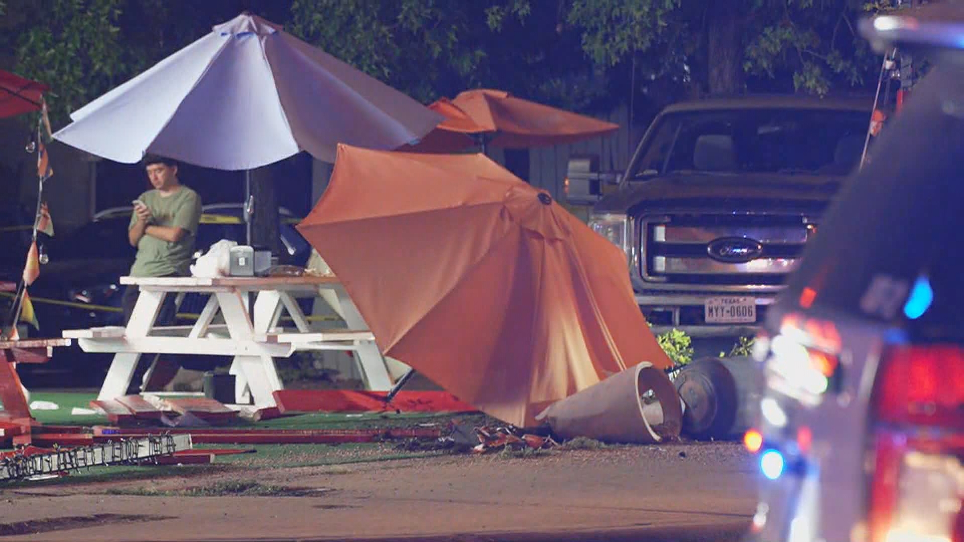 A car drives into a crowd in Bishop Arts