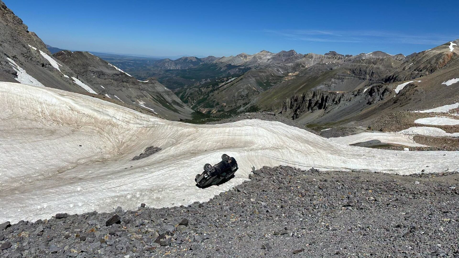 Vehicle rolls off Imogene Pass switchback near summit in San Miguel County