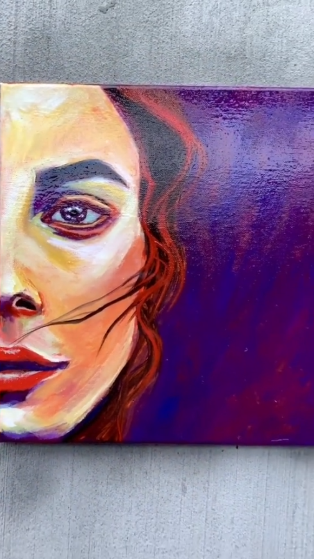 My new portrait piece Enid on canvas comes to life