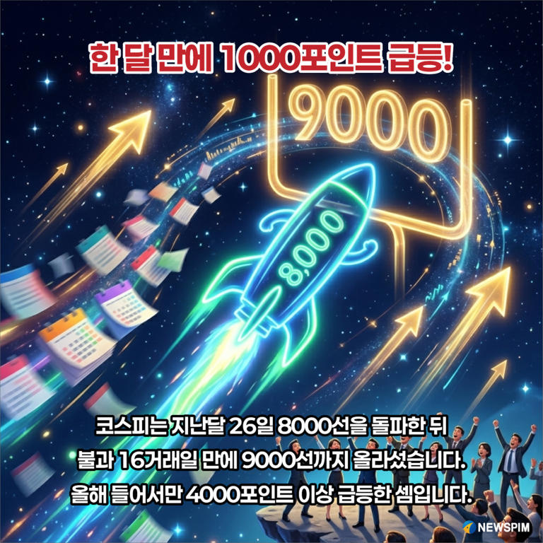 [AI 카드뉴스] 코스피 9000 돌파! 한국 자본시장, 새역사를 쓰다
