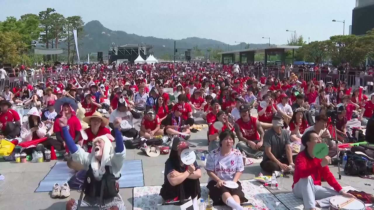 South Korean soccer fans brave summer heat to cheer for national team