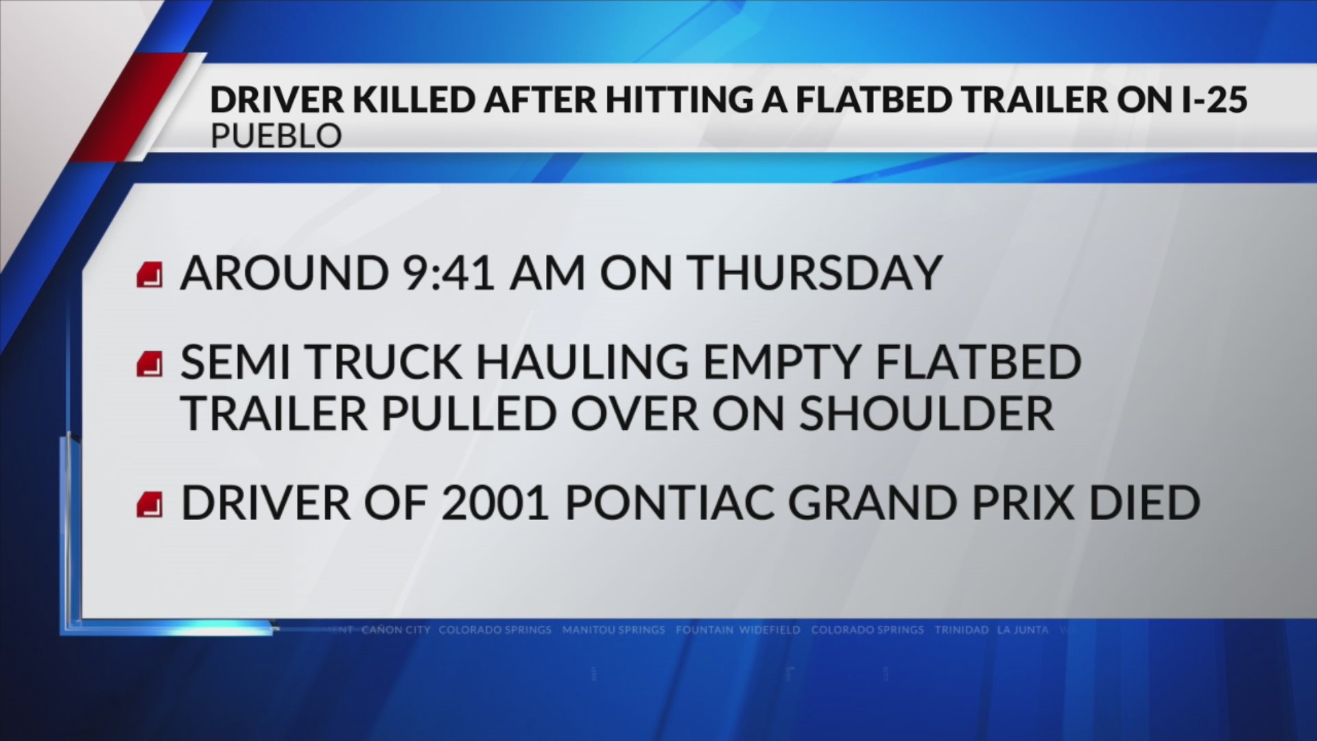PPD: Car hits rear of empty flatbed, driver killed