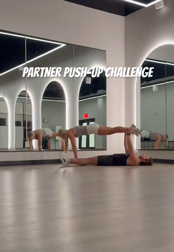 Partner push-up challenge: Strength and coordination workout