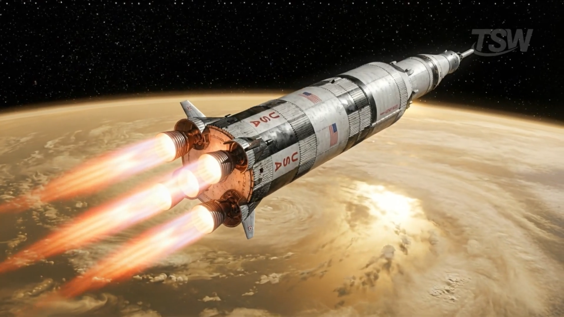 The impossible Saturn V journey through the solar system
