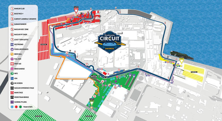 NASCAR San Diego track layout, turns, length, course info at Naval Base ...