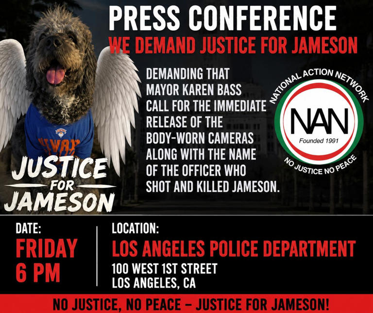 National Action Network to hold candlelight vigil for Jameson, dog ...