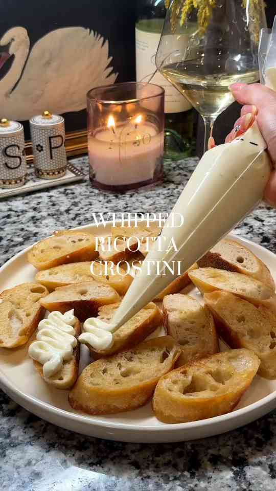 Whipped ricotta crostini: Easy elegant appetizer idea