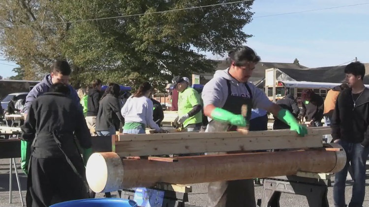 Sleep in Heavenly Peace building beds for children in need on Juneteenth