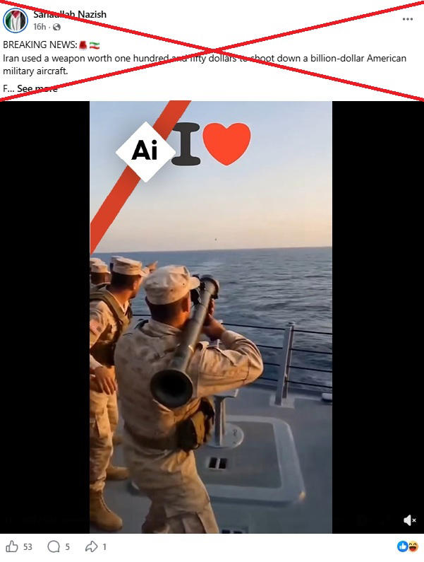 Clip of Iranian soldiers firing at US military helicopter is AI-generated