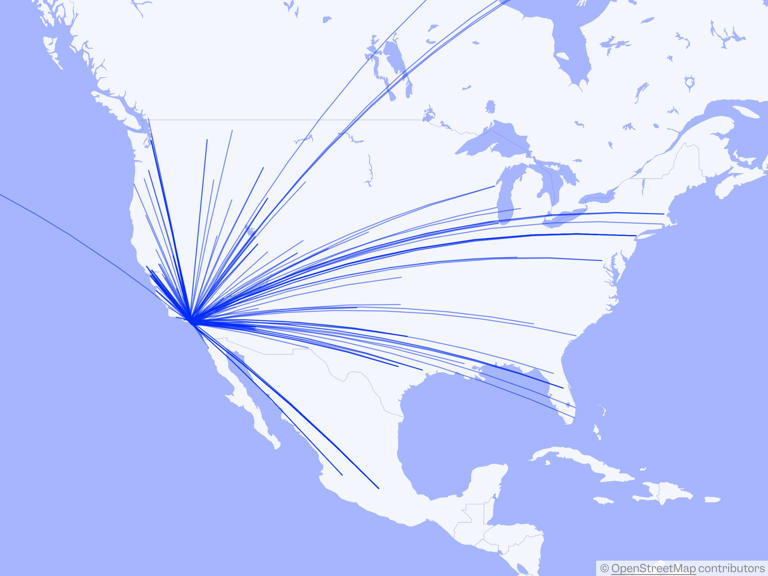 Mapped: 250 private jets touched down in Los Angeles ahead of Team USA ...