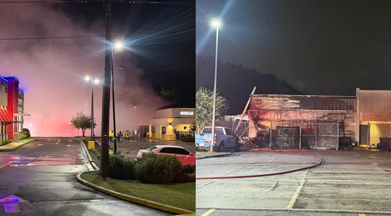 Fire erupts in chemical storage area behind Hollywood Outdoor Living in ...