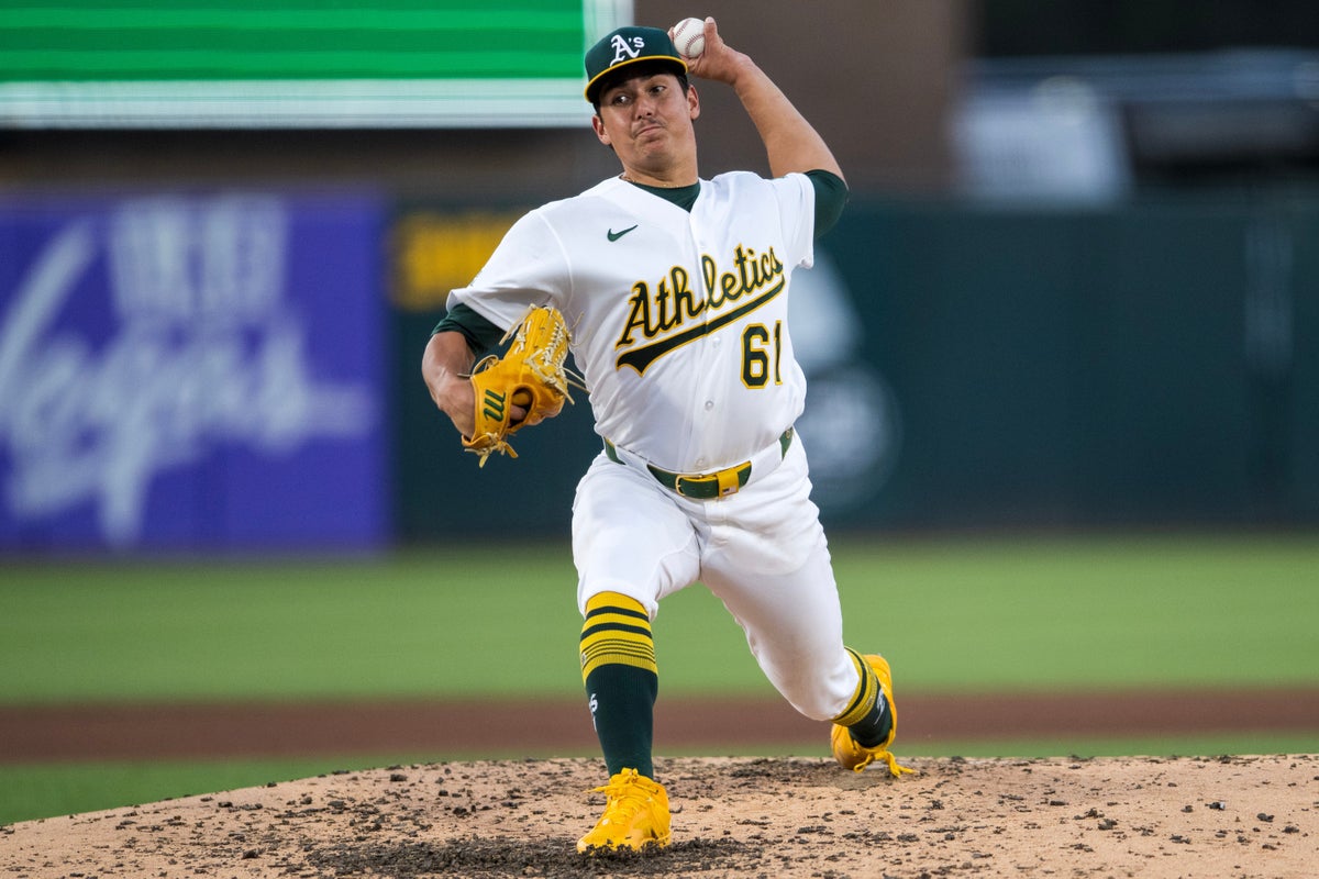 Gage Jump lanza joya y los Atléticos anotan 5 en el primer inning para ...