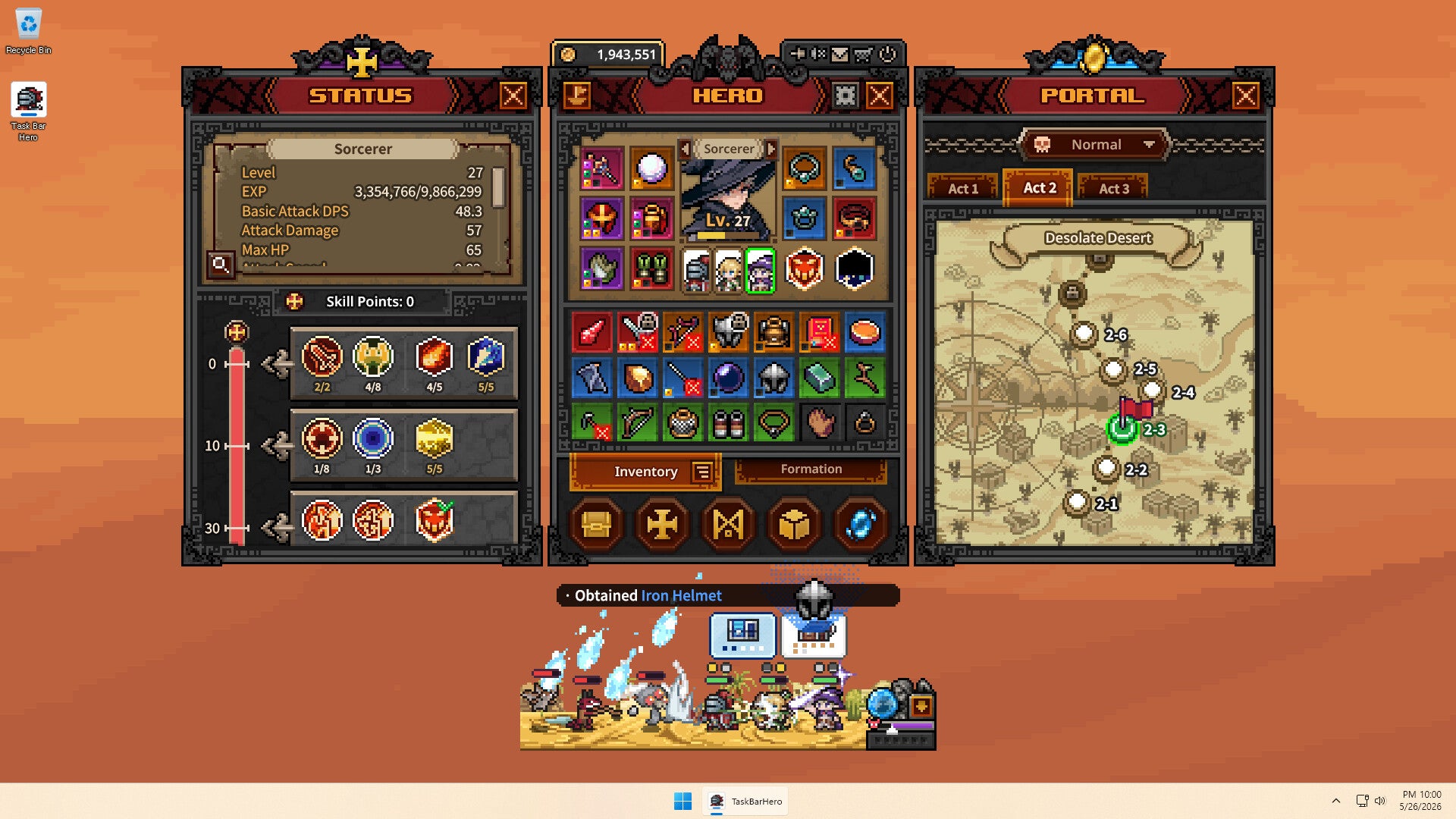 TBH: Task Bar Hero screenshots