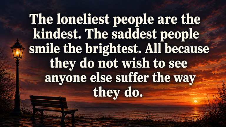 Chinese proverb of the day: “The loneliest people are the kindest. The ...