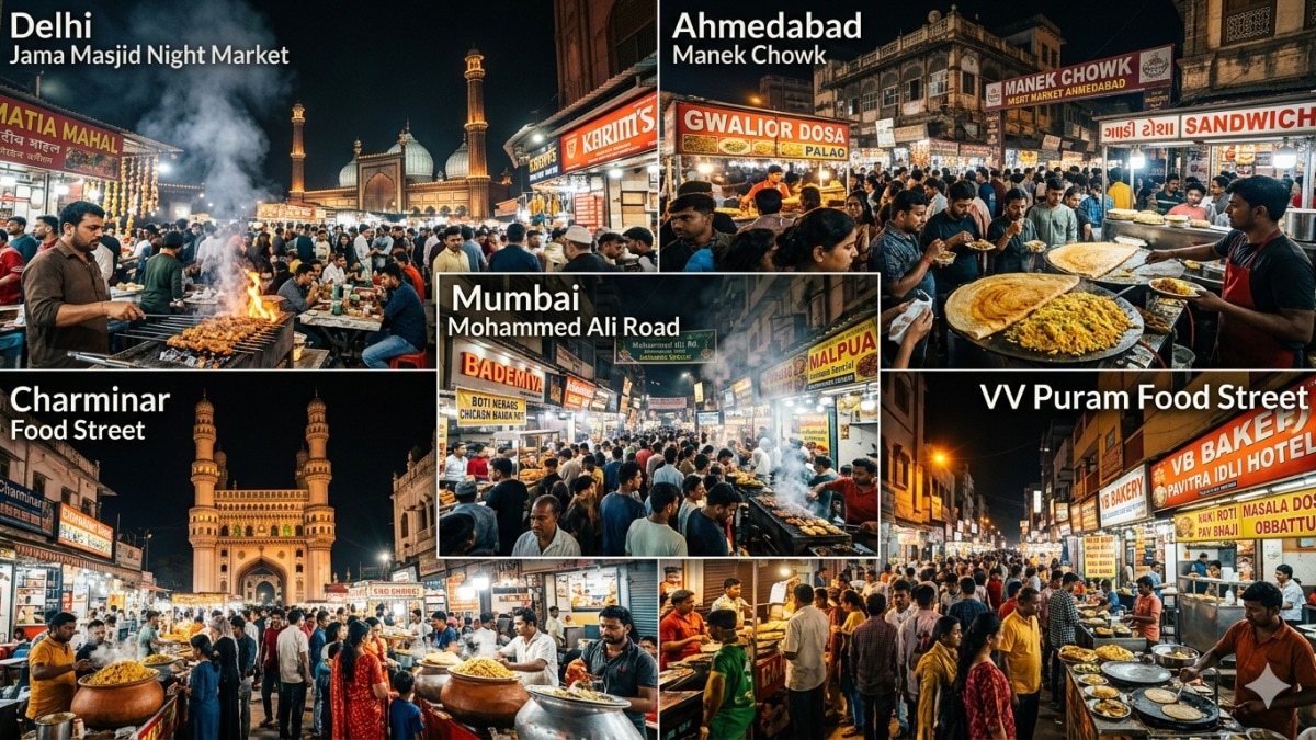 5 famous night food markets in India for late-night cravings