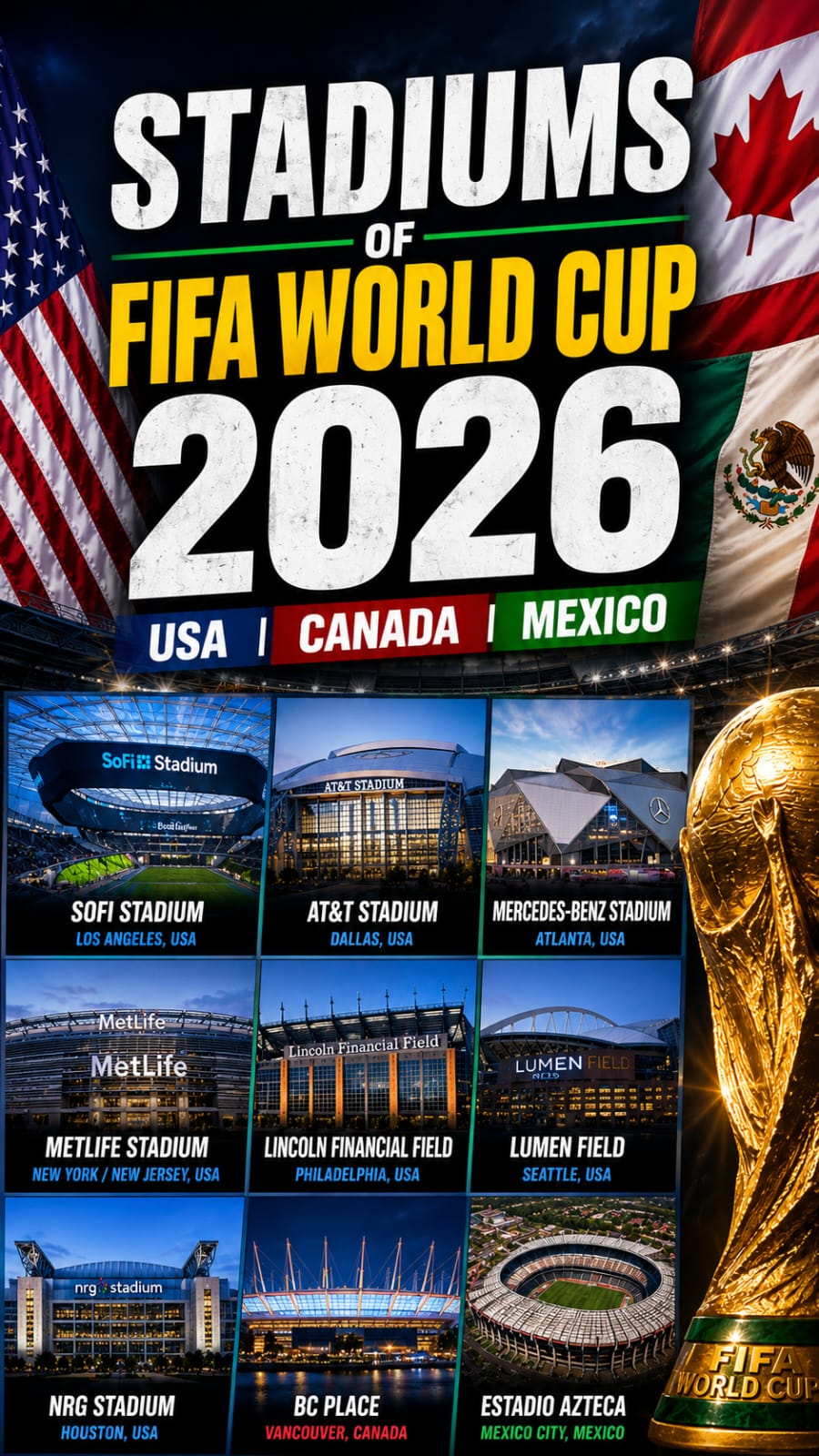 The most incredible stadiums of FIFA World Cup 2026