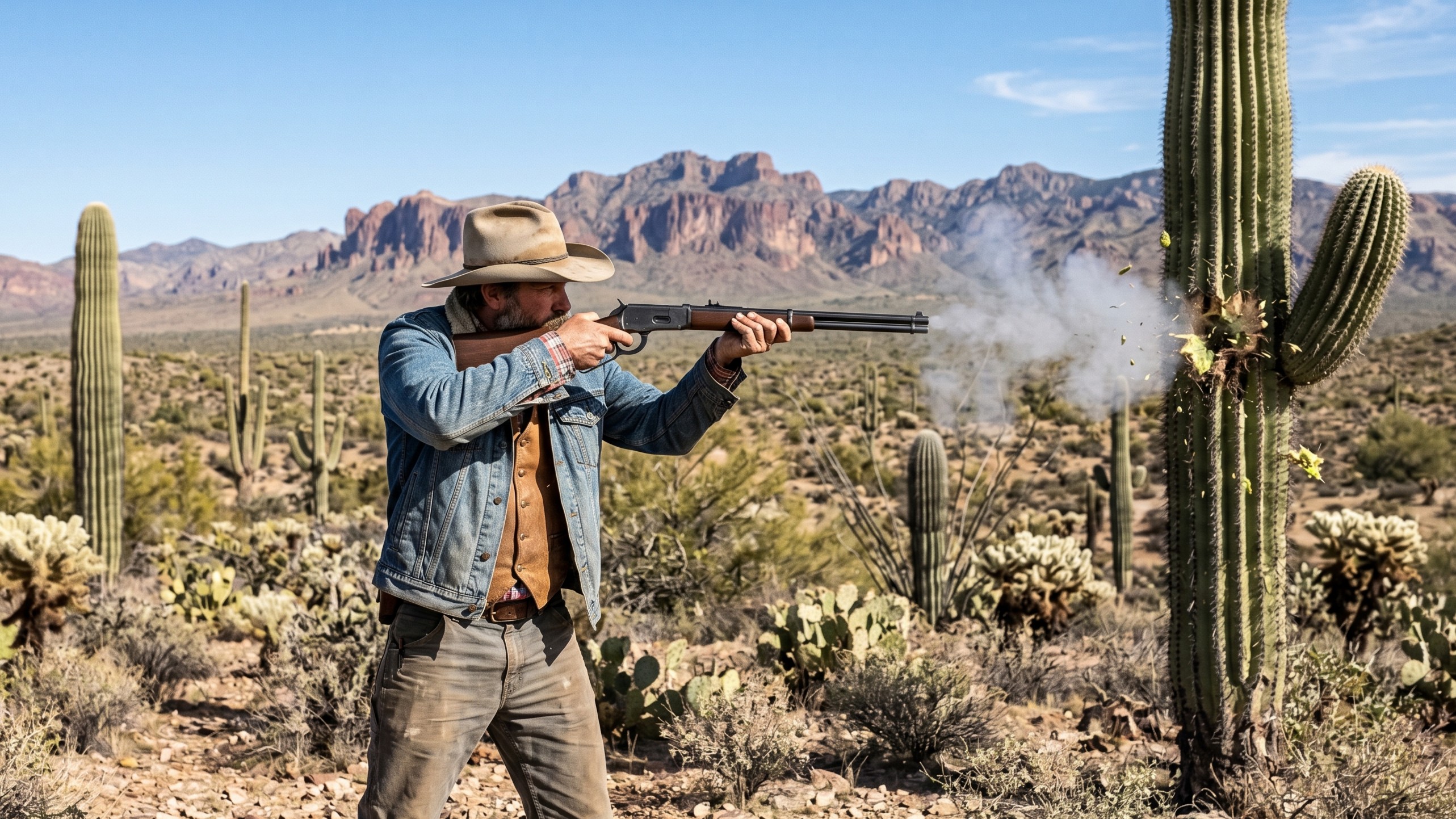 A 27-year-old shot at a giant cactus - seconds later it crushed him, "Run!"