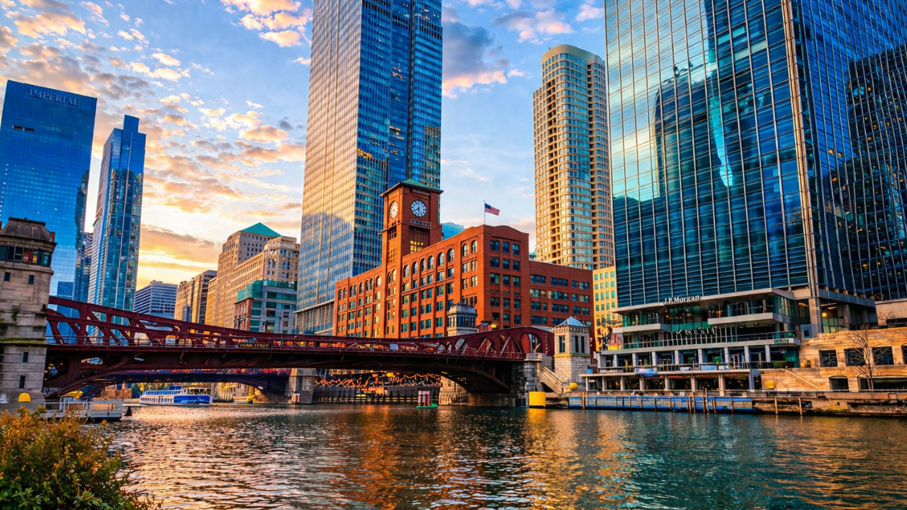 Experiencia del Riverwalk de Chicago y la Magnificent Mile (4K)