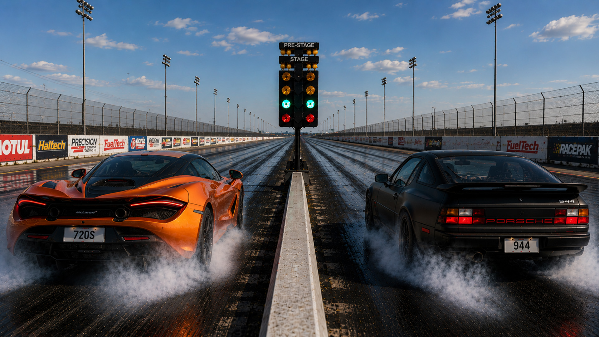 Custom electric Porsche shocks McLaren 720S in drag race