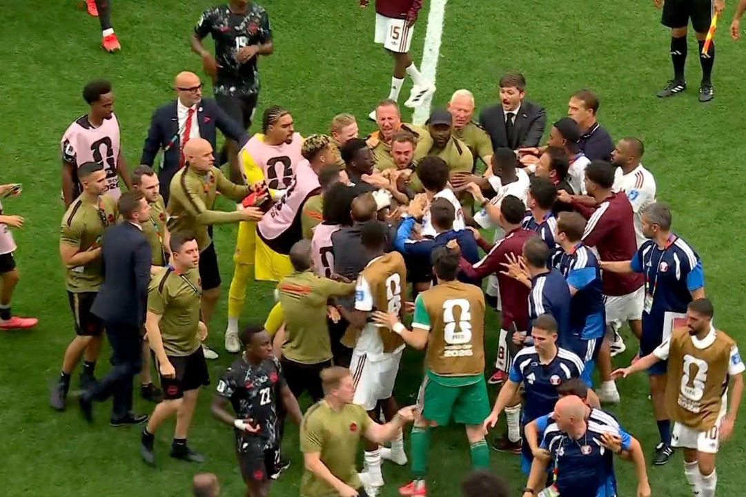 Benches clear as brawl breaks out after chaotic FIFA World Cup game ...