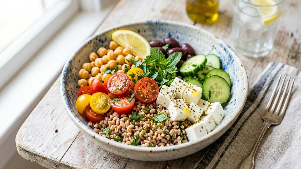 This chickpea, feta, and tomato grain bowl is the high-protein meal ...