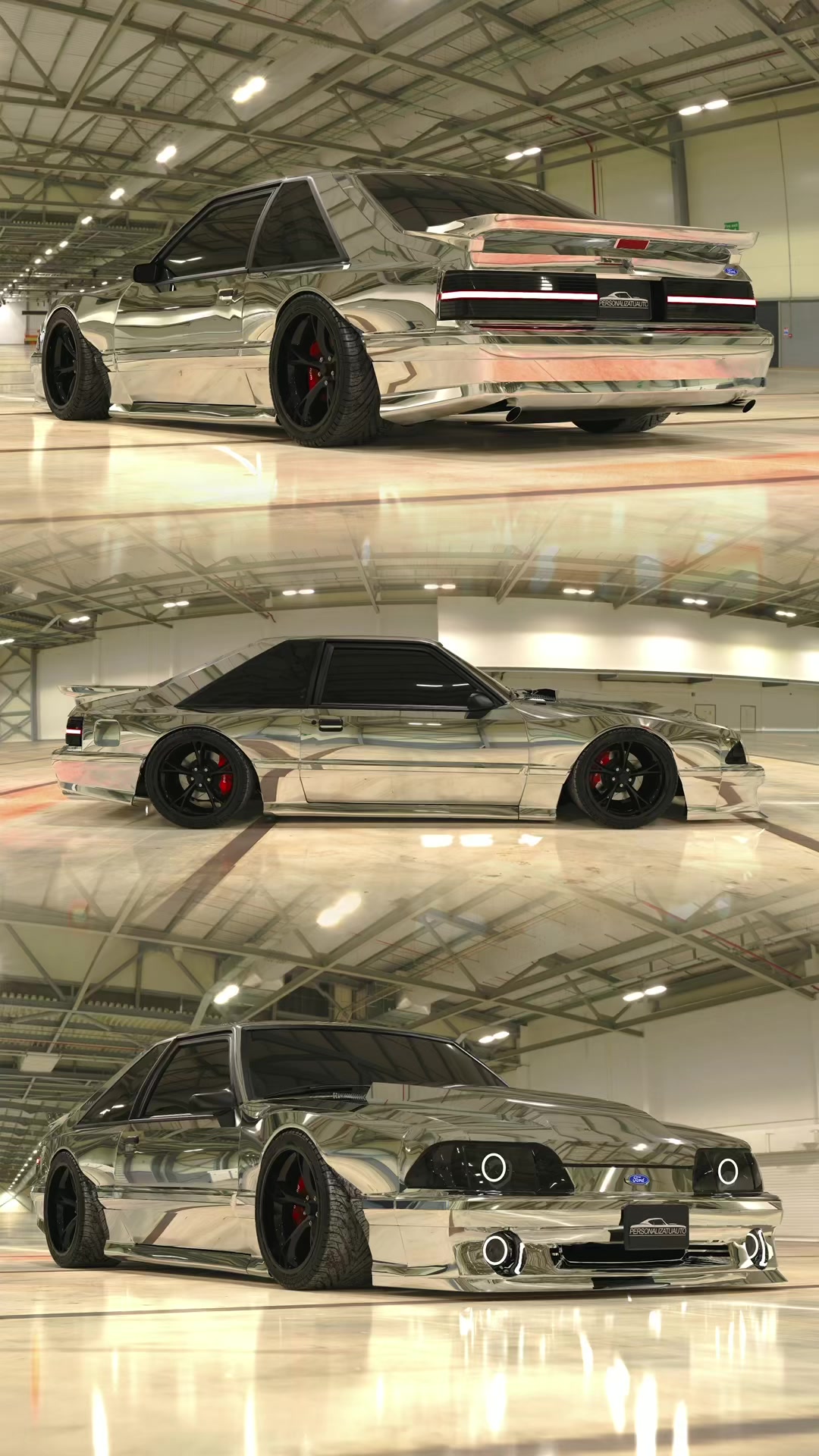 A modern widebody vision of the 1993 Fox Body Mustang