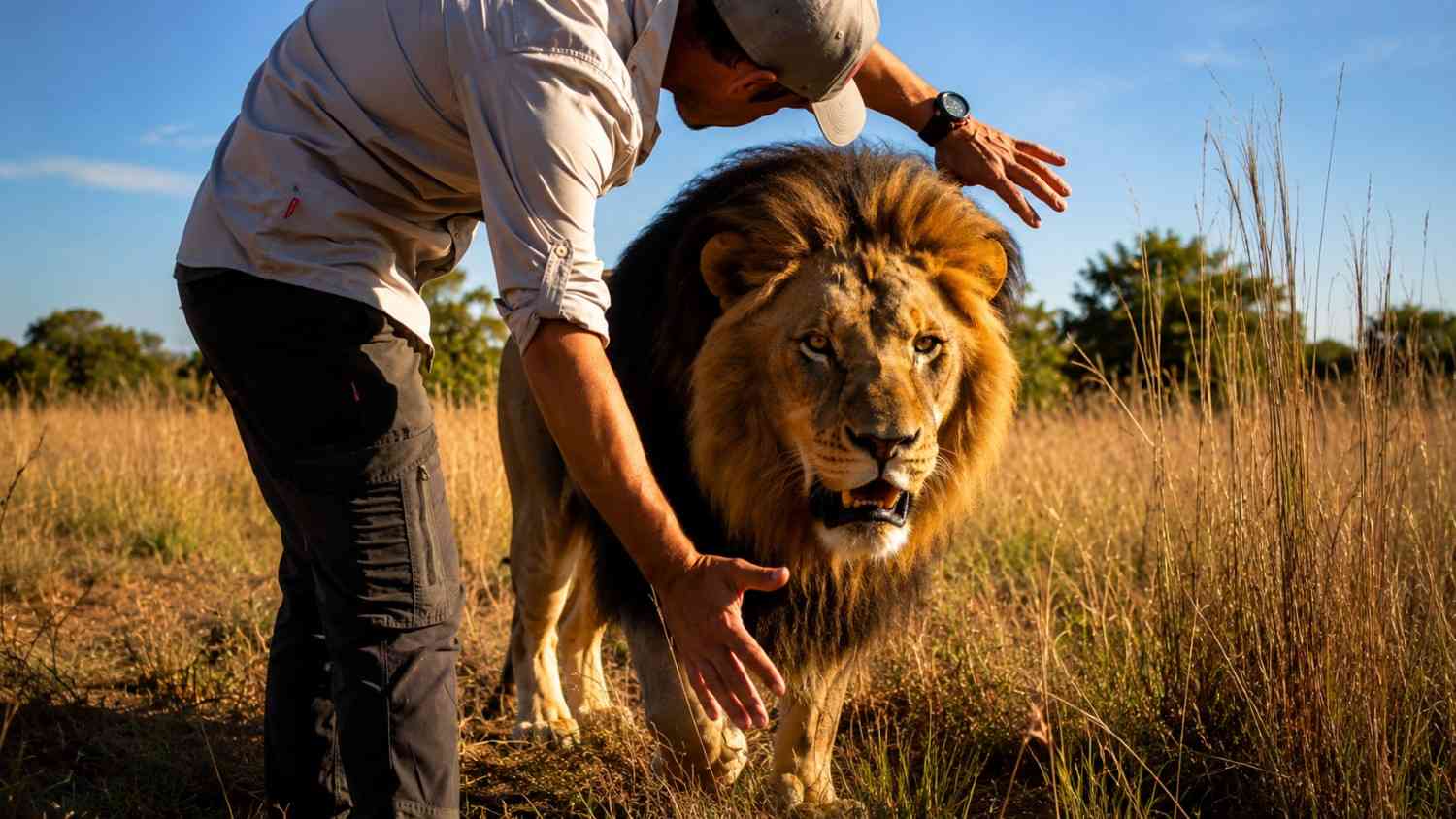 A lion walk turned into roaring tension