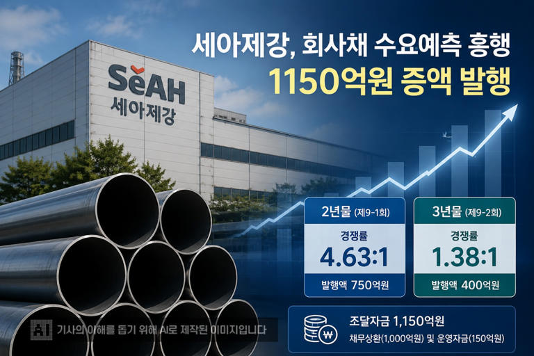 [DCM] 세아제강 회사채 1150억 원 발행…'만기 1년' 차이가 가른 투심