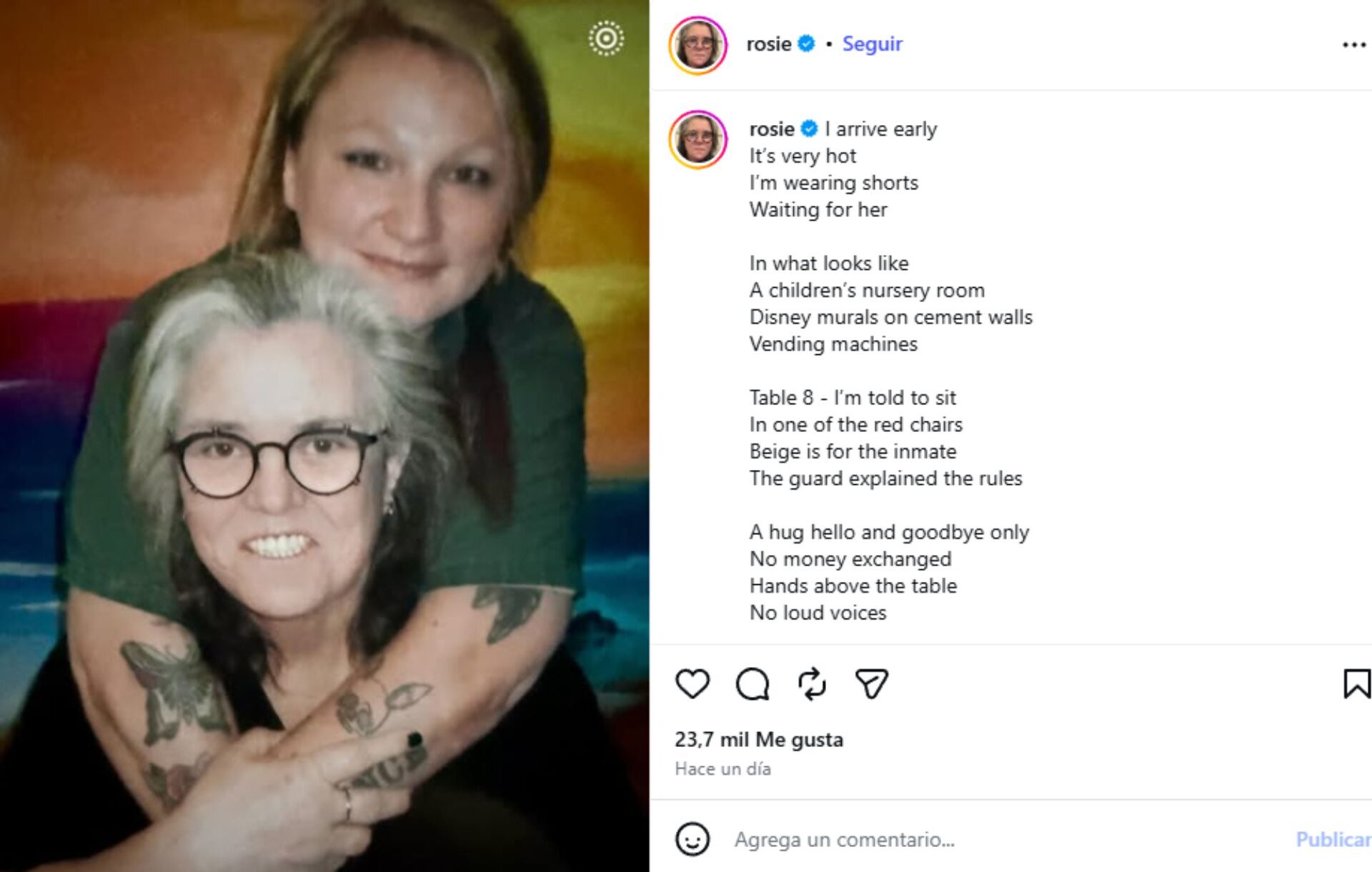 Rosie O'Donnell spreekt over haar dochter die gevangen zit
