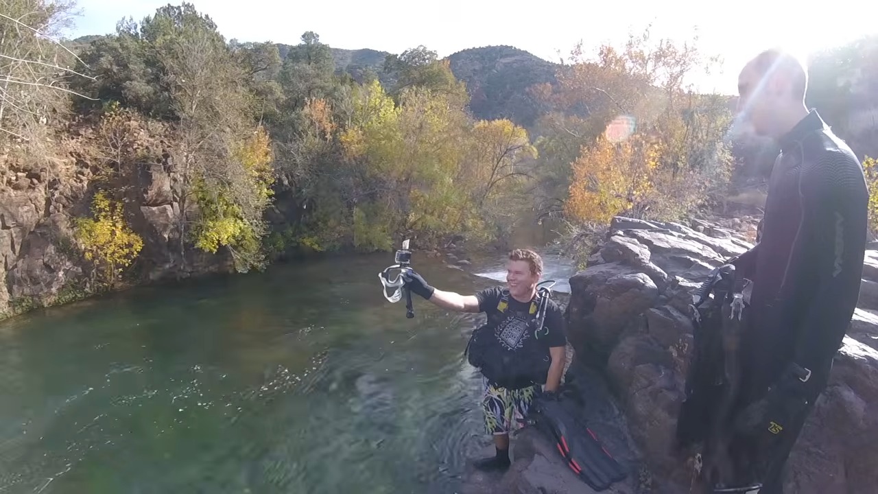 He pulled a container from the river and "five bucks" made everyone ...