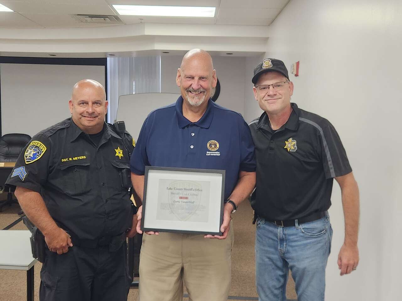 Lake County sheriff honors Rep. Curt VanderWall for ORV legislation work