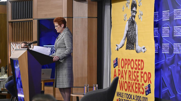 Juvenile banner meant to disparage Pauline Hanson does exact opposite