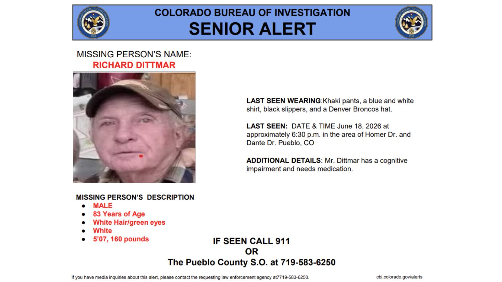 Missing senior last seen in Pueblo West found safe