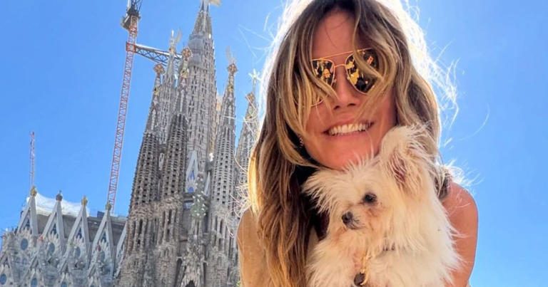 Heidi Klum's cutout gown gets a bold thigh-high slit for 'Project Runway'