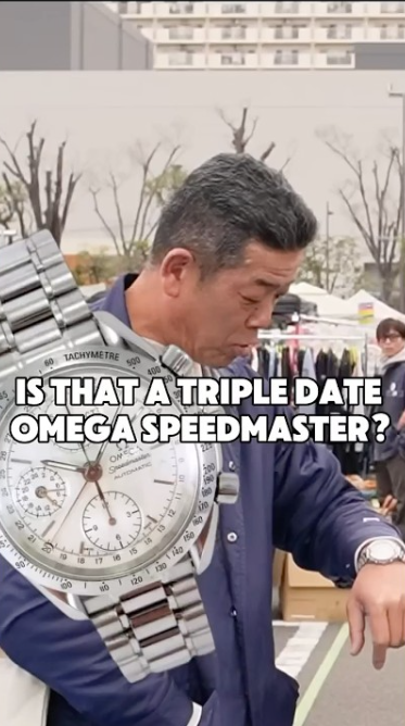 Japanese uncle with triple date Omega Speedmaster
