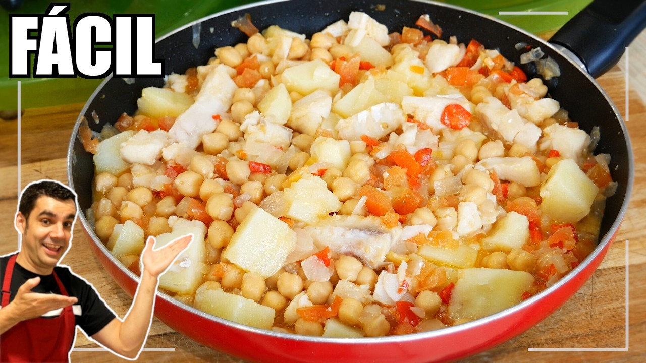 Garbanzos con bacalao fáciles y deliciosos receta casera