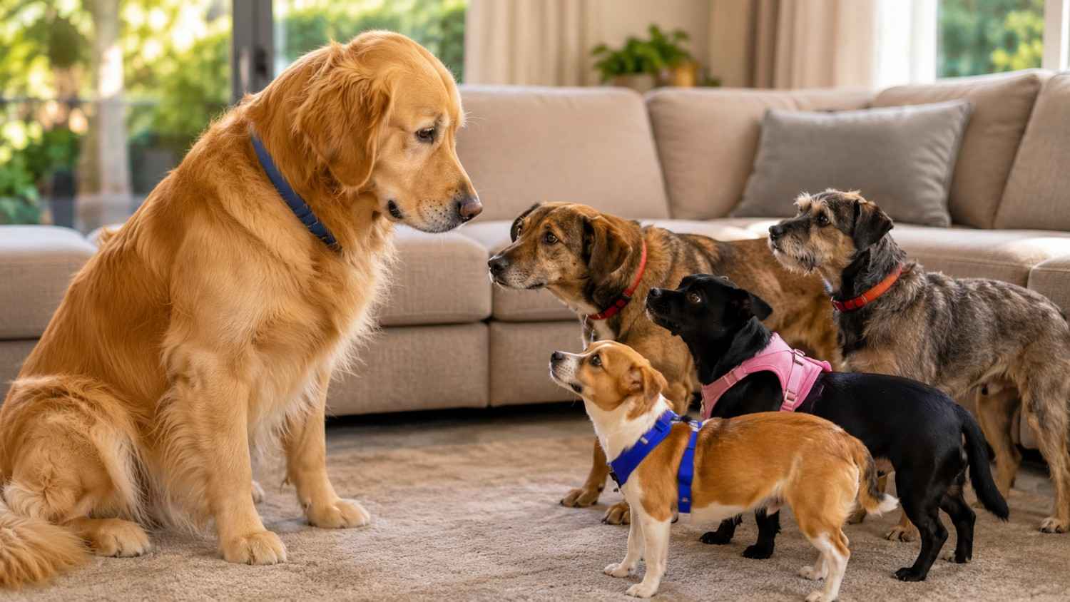 Terrified rescue dogs finally trust our golden retriever